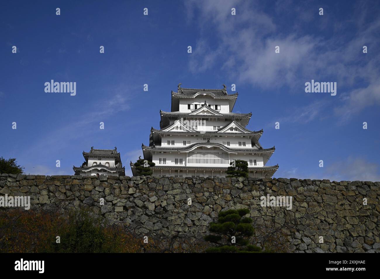 Scenic view of the moat and the striking Main Donjon curved gables part ...