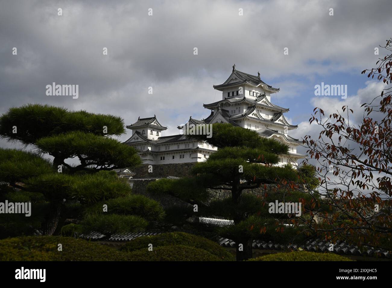 Landscape with scenic view of the striking Main Donjon curved gables ...