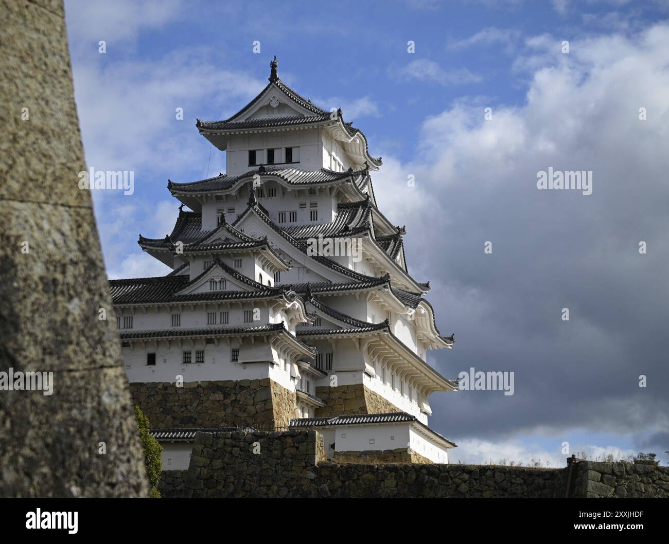 Landscape with scenic view of the striking Main Donjon curved gables ...