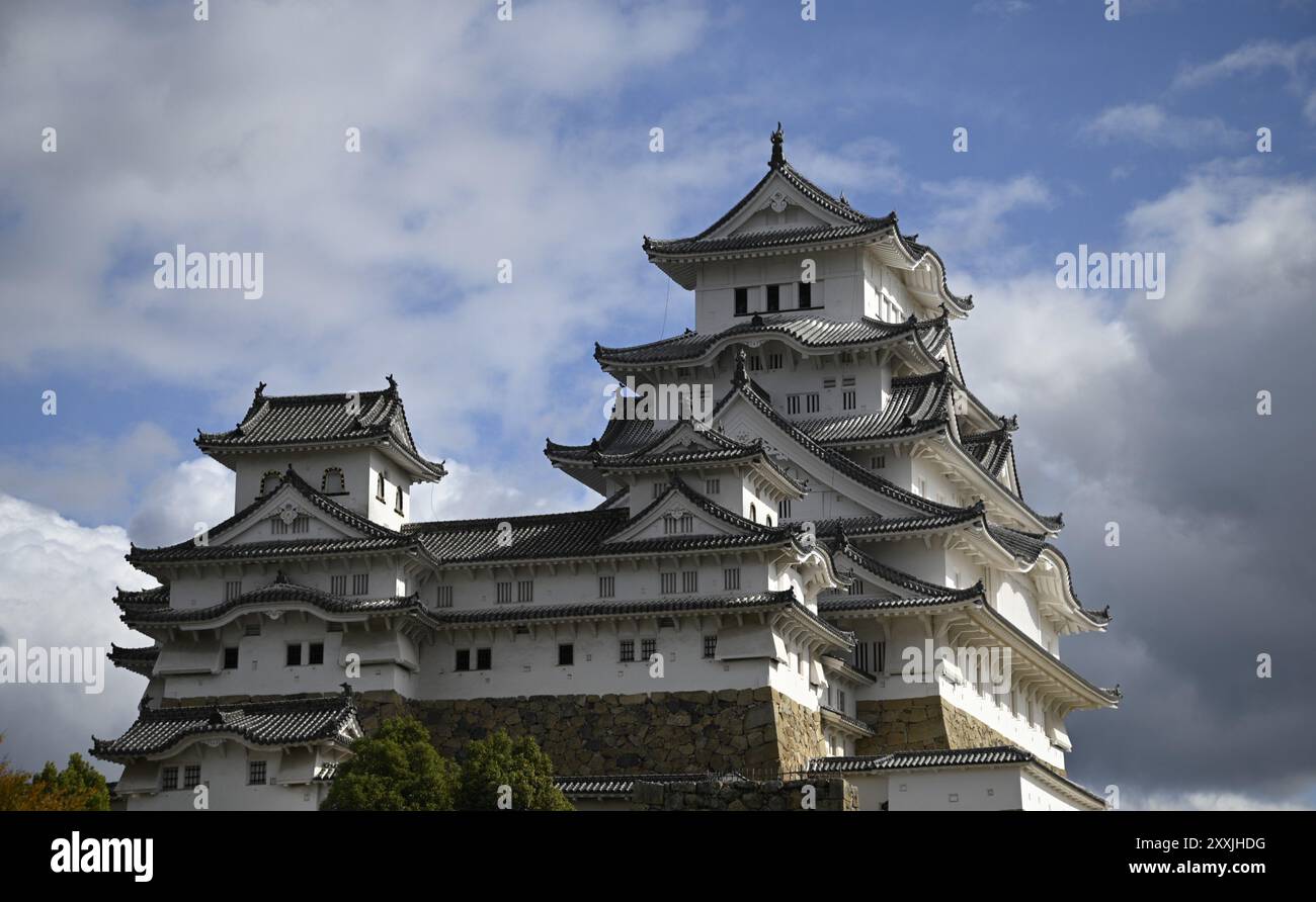 Landscape with scenic view of the striking Main Donjon curved gables ...