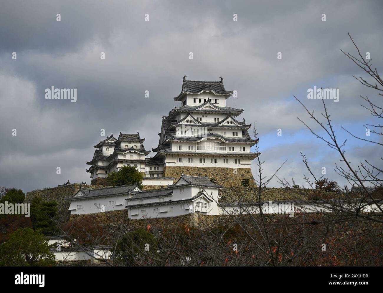 Landscape with scenic view of the striking Main Donjon curved gables ...