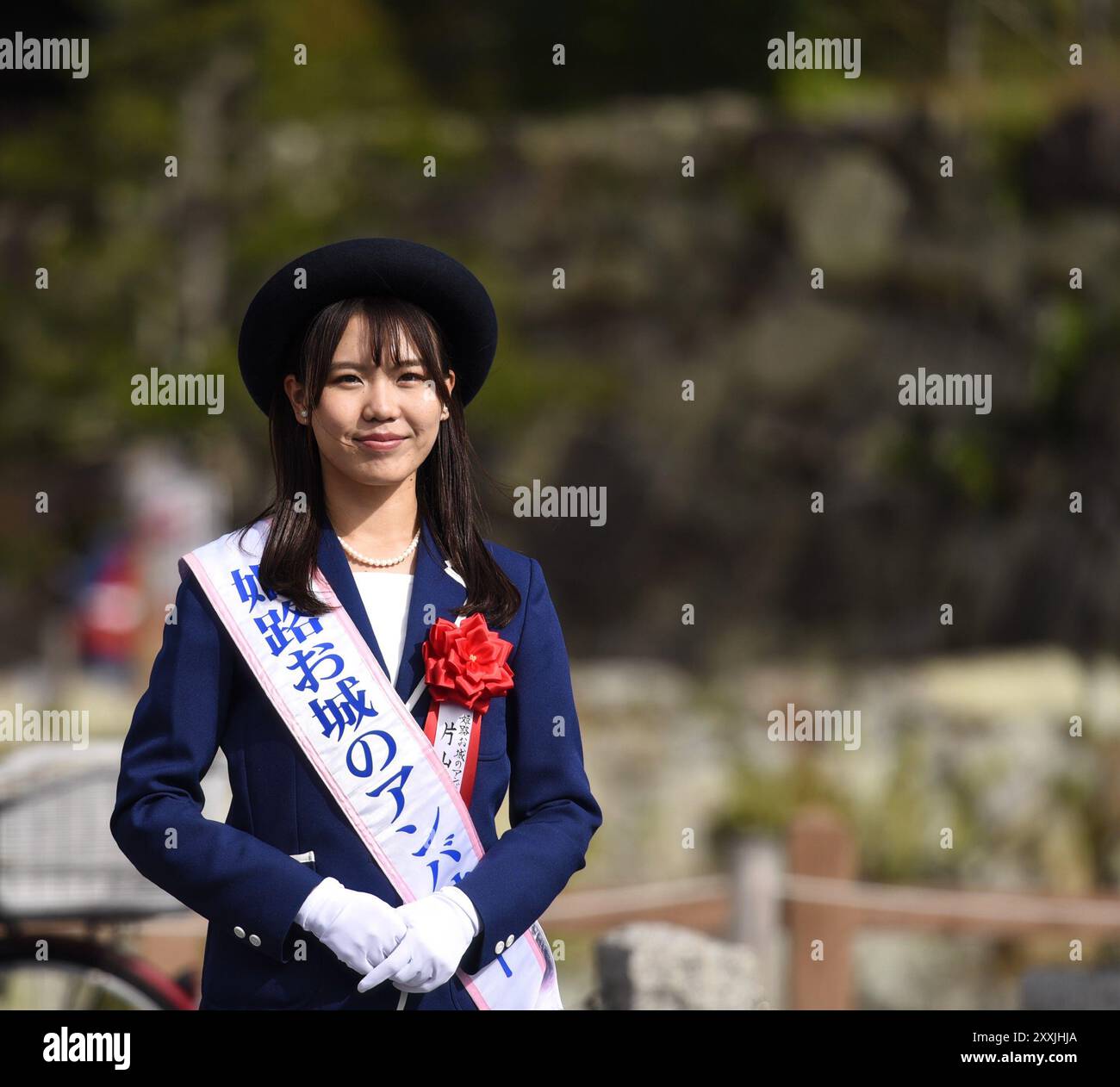 Japanese beauty pageant participant at the Himeji Castle Annual ...