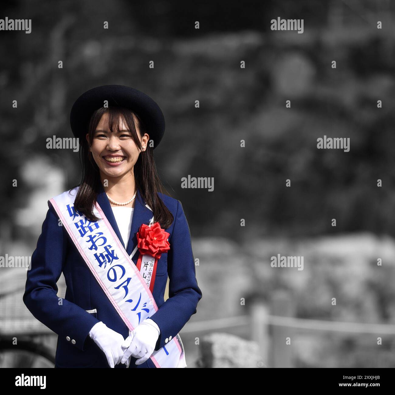 Japanese beauty pageant participant at the Himeji Castle Annual ...
