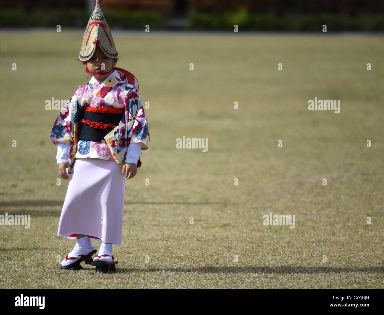 Little Japanese Yosakoi dancer participating at the Himeji Castle ...