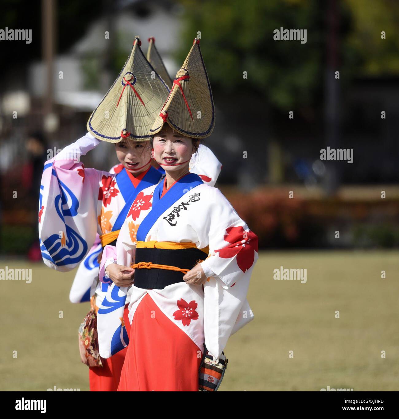 Japanese Yosakoi dancers participating at the Himeji Castle Annual ...