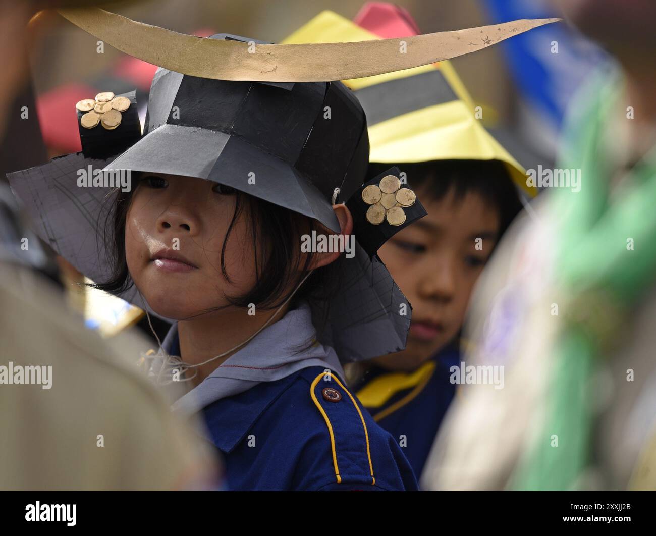 Japanese scouts participating at the Himeji Castle Annual Festival ...