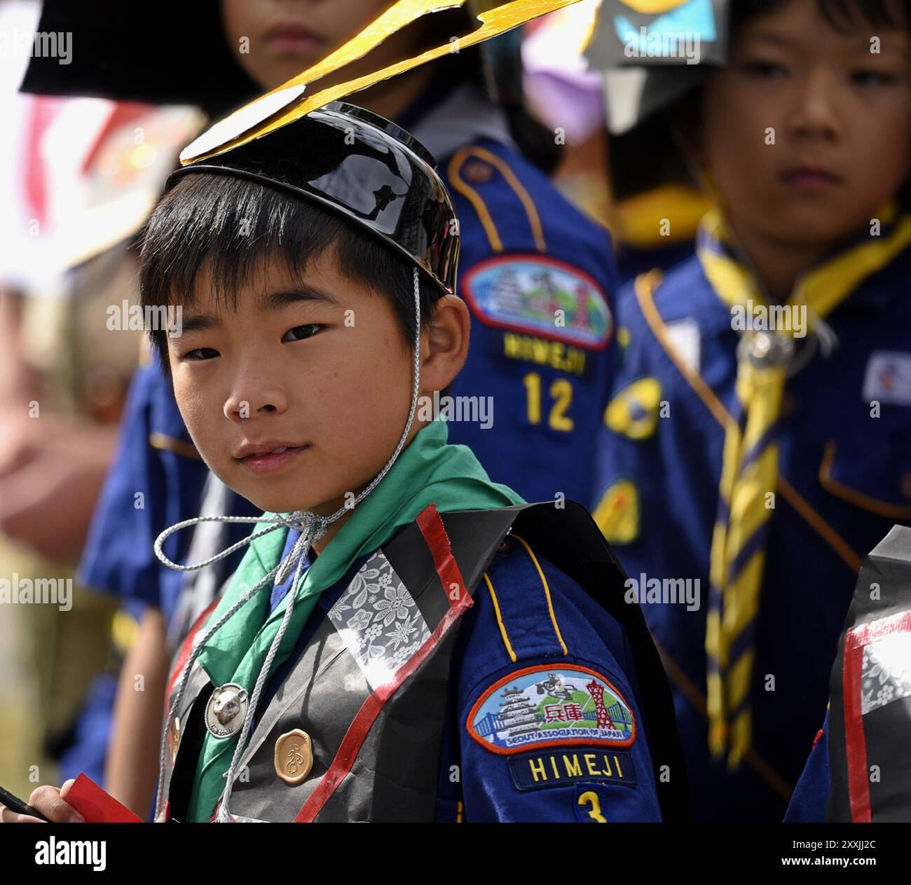 Japanese scouts participating at the Himeji Castle Annual Festival ...