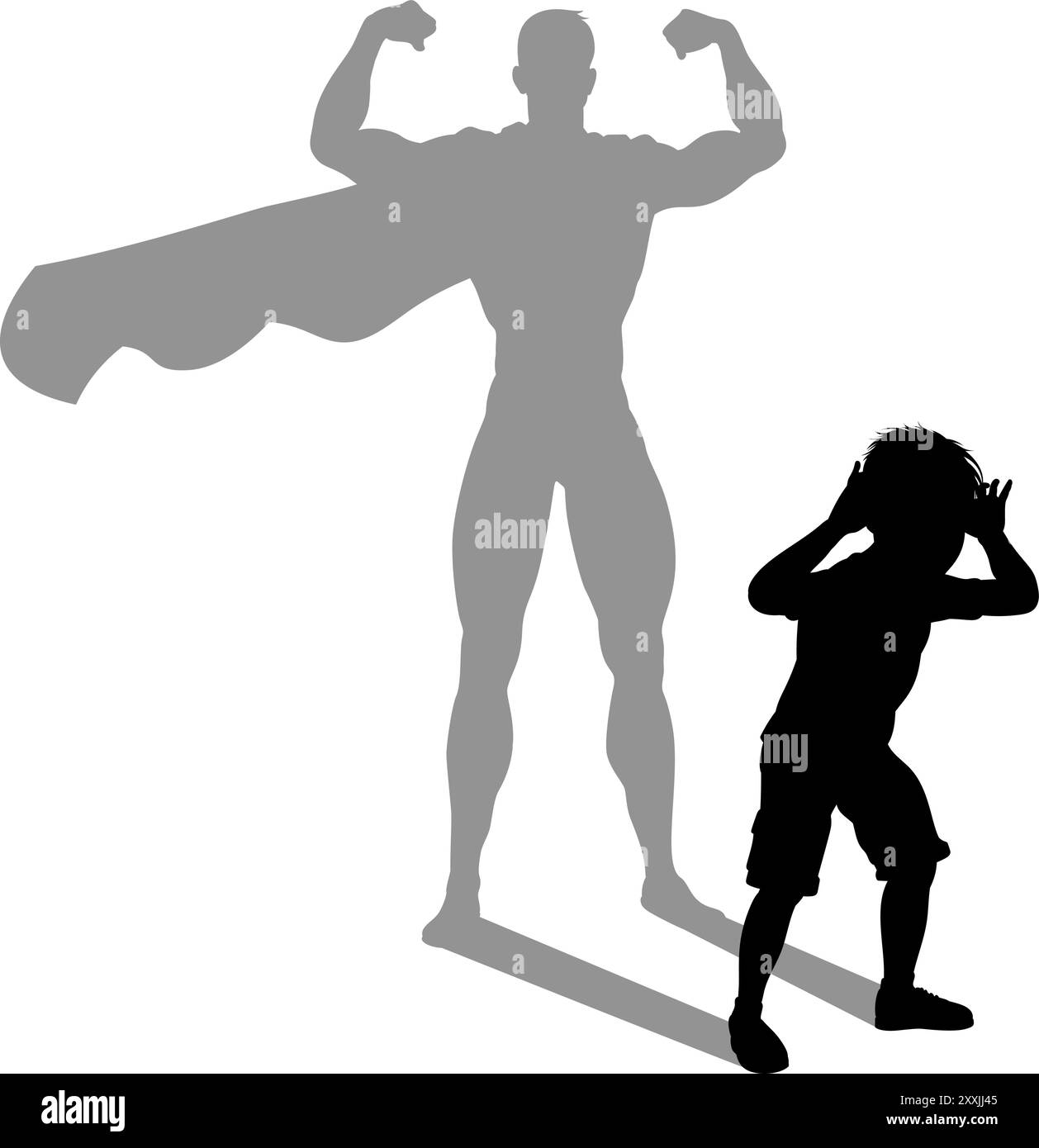 Superhero Child Kid With Super Hero Shadow Stock Vector Image & Art - Alamy