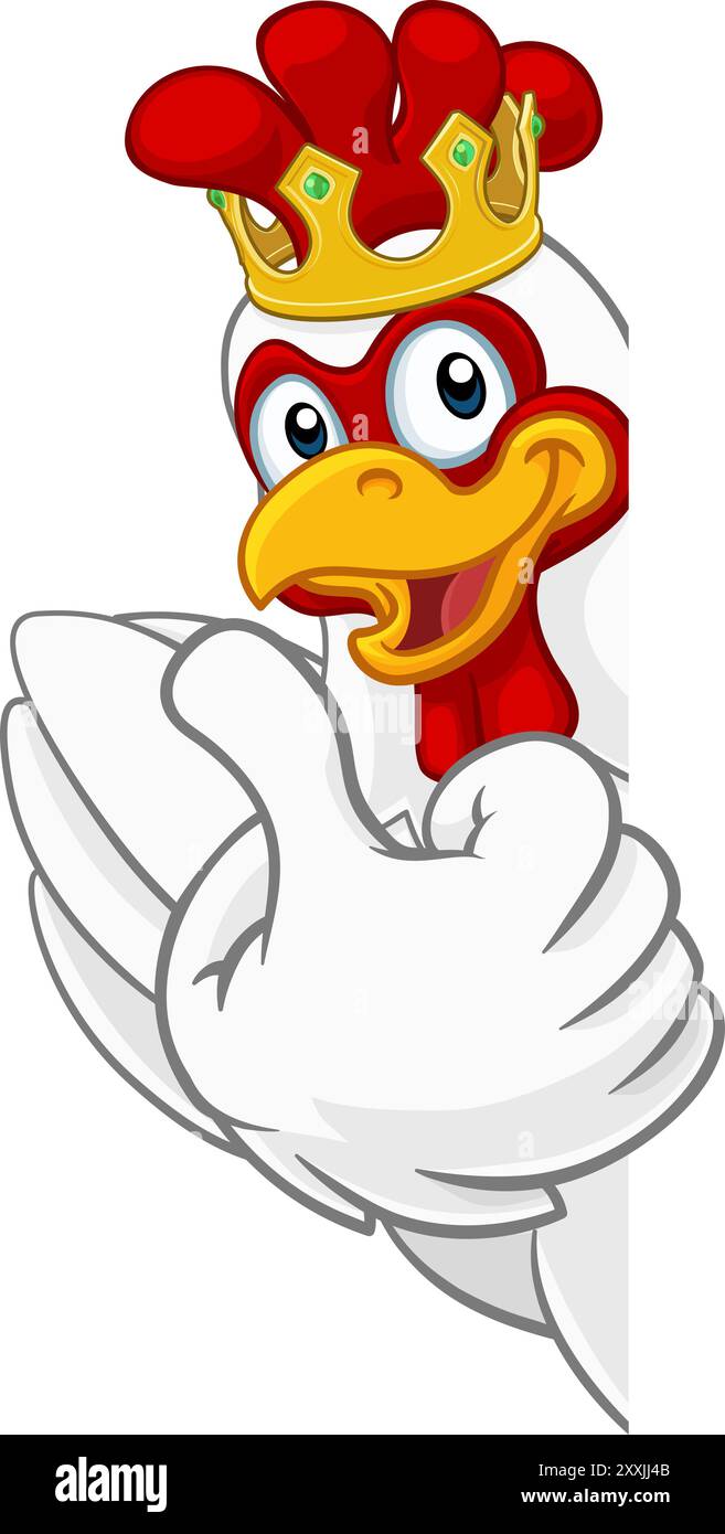 King Chicken Rooster Cockerel Bird Crown Cartoon Stock Vector Image ...