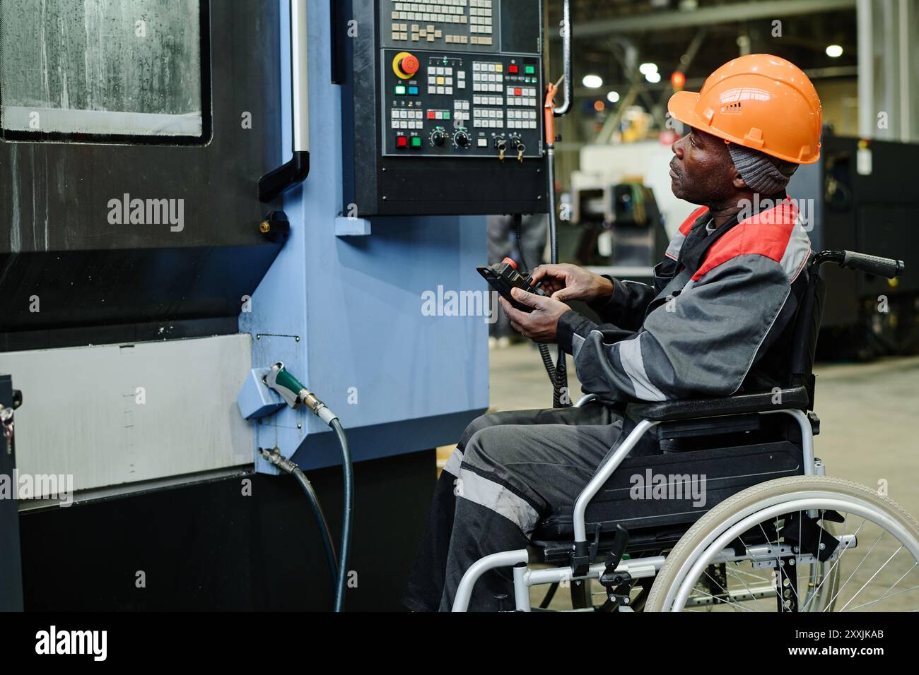 Focused african american operator in hi-res stock photography and ...