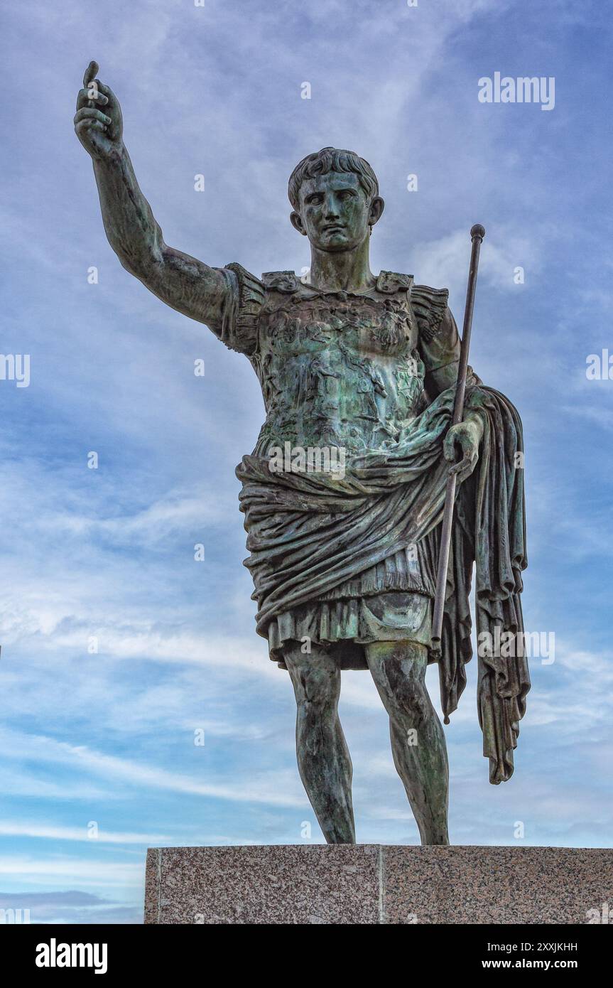 Sculpture of Octavian Augustus, first Roman emperor, founder of Emerita ...