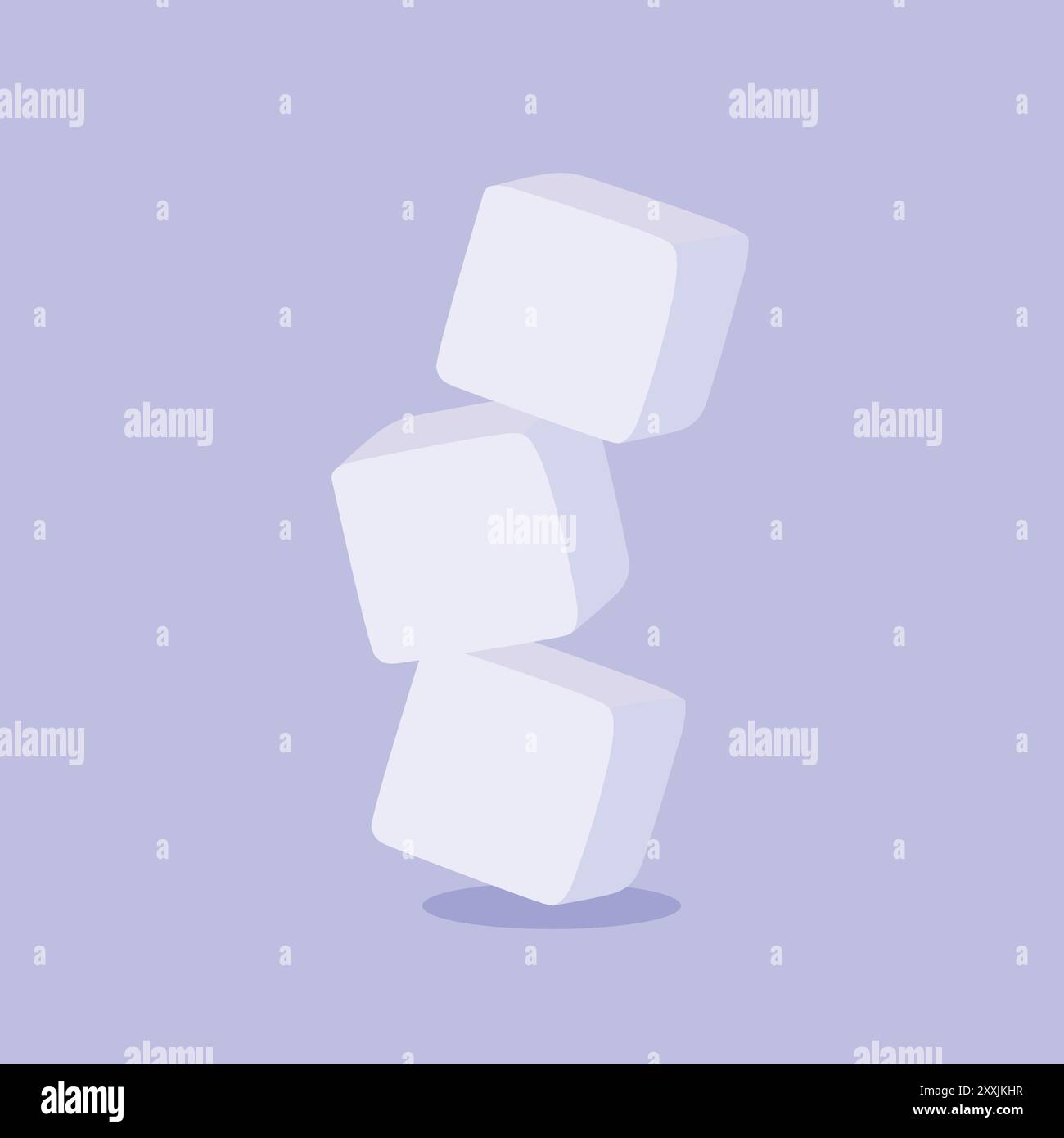 Sugar bar for Cafe concept vector illustration. Sugar cube stack. Sugar ...