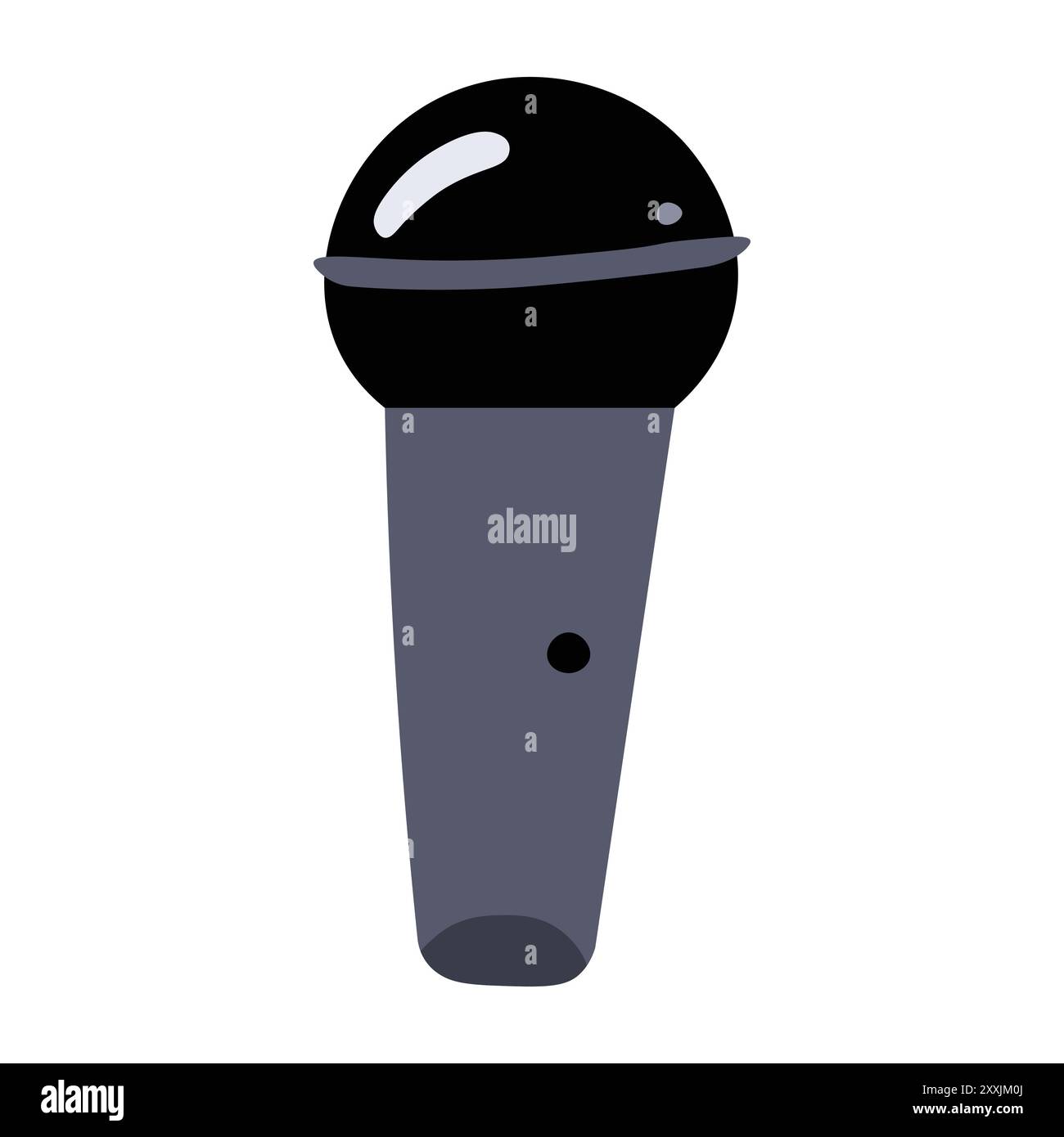Modern sleek microphone with a glossy black spherical top and a dark ...