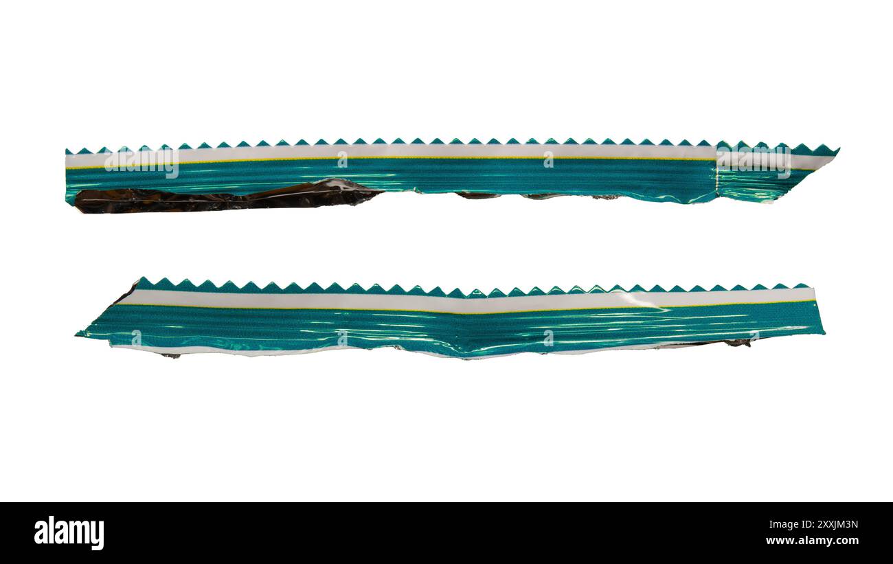 Zig zag ridge of potato chips bag on white background with clipping ...