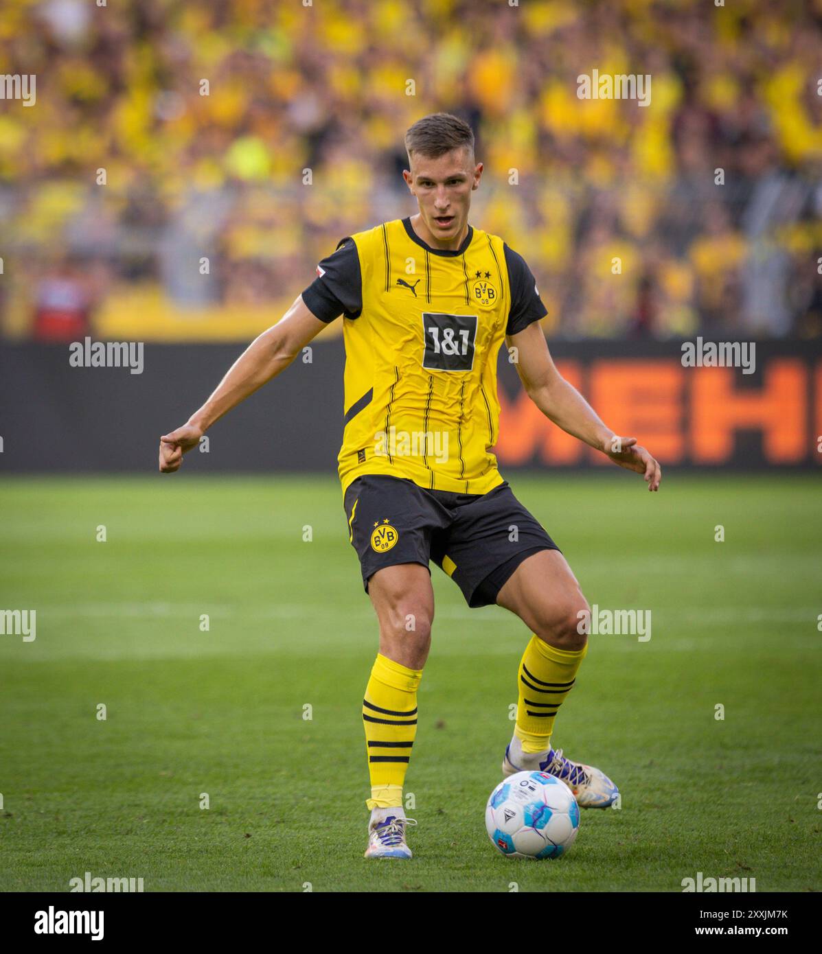 Dortmund, Germany. 24th Aug 2024. Nico Schlotterbeck (BvB) Borussia Dortmund - Eintracht ...