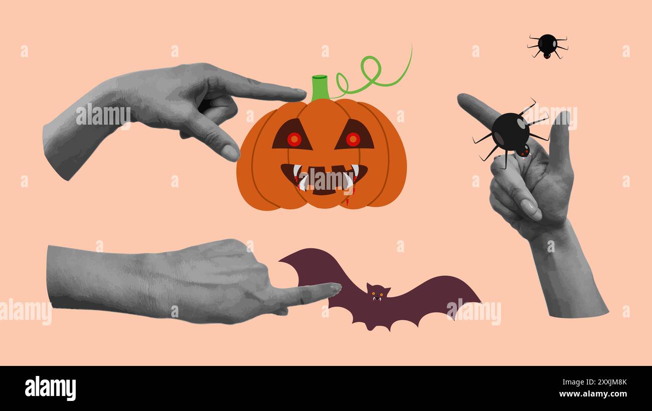 Halloween creepy spooky spider cutout Stock Vector Images - Alamy