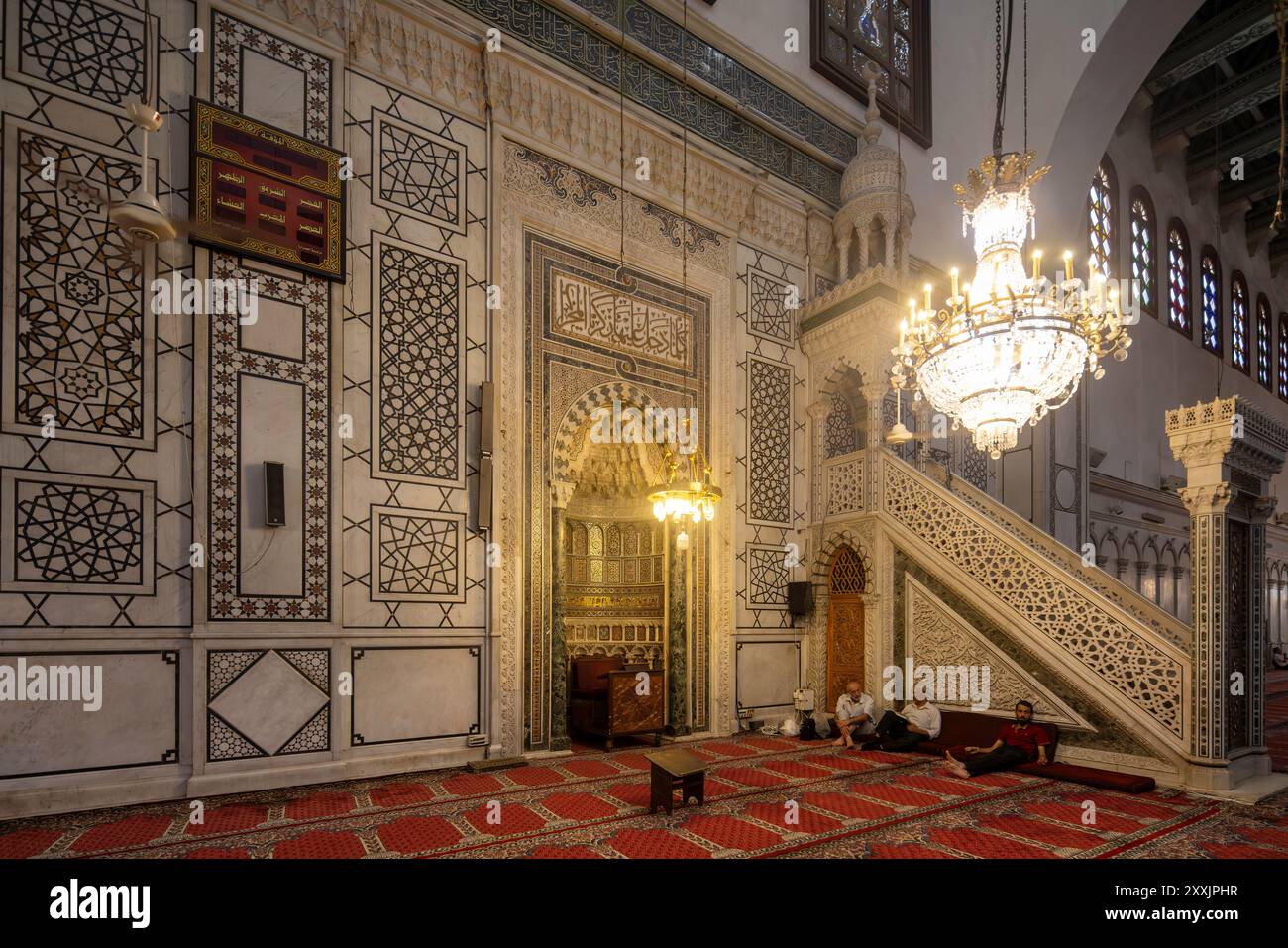 interior of prayer hall, Great Mosque of Damascus, Syria Stock Photo ...