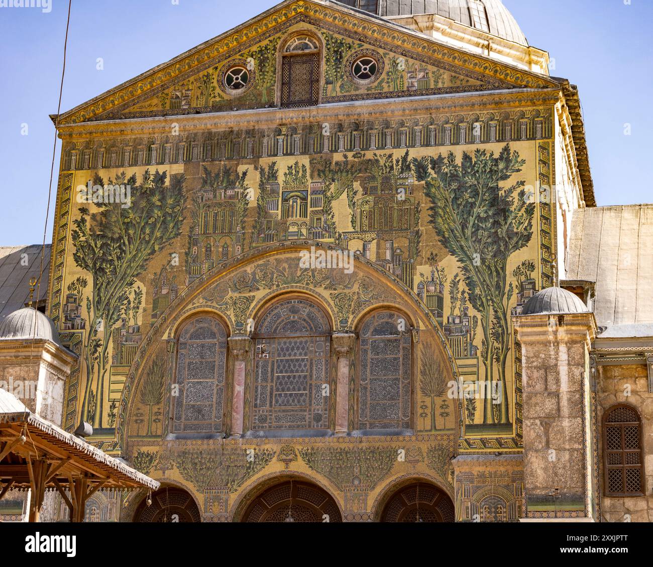 detail of mosaics, transept, Great Mosque of Damascus, Syria Stock ...