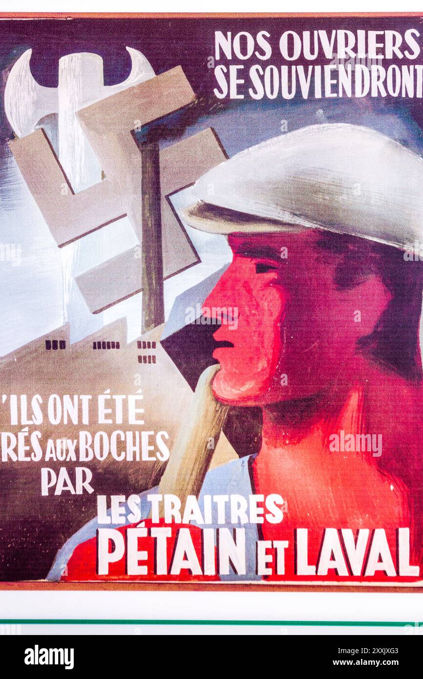 French resistance poster, Roquefort-sur-Soulzon ,Aveyron department ...