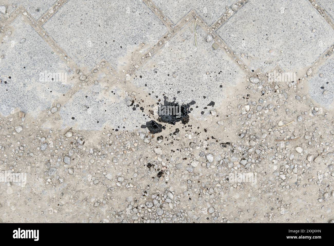 Engine motor oil splash spilled on the ground grease stains drop Stock ...