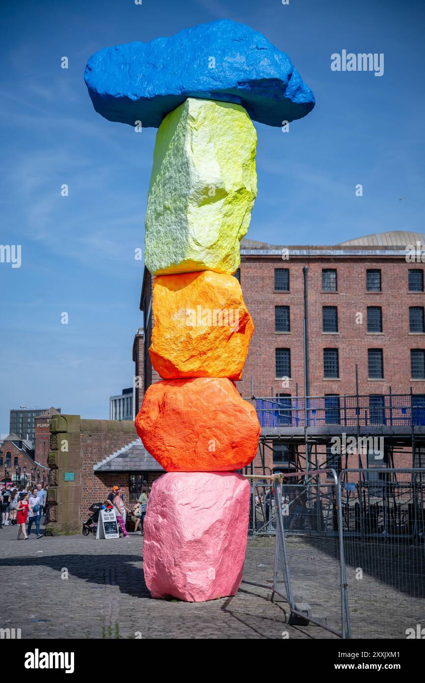 Liverpool Mountain by Ugo Rondinone, Pier Head, Liverpool Stock Photo ...