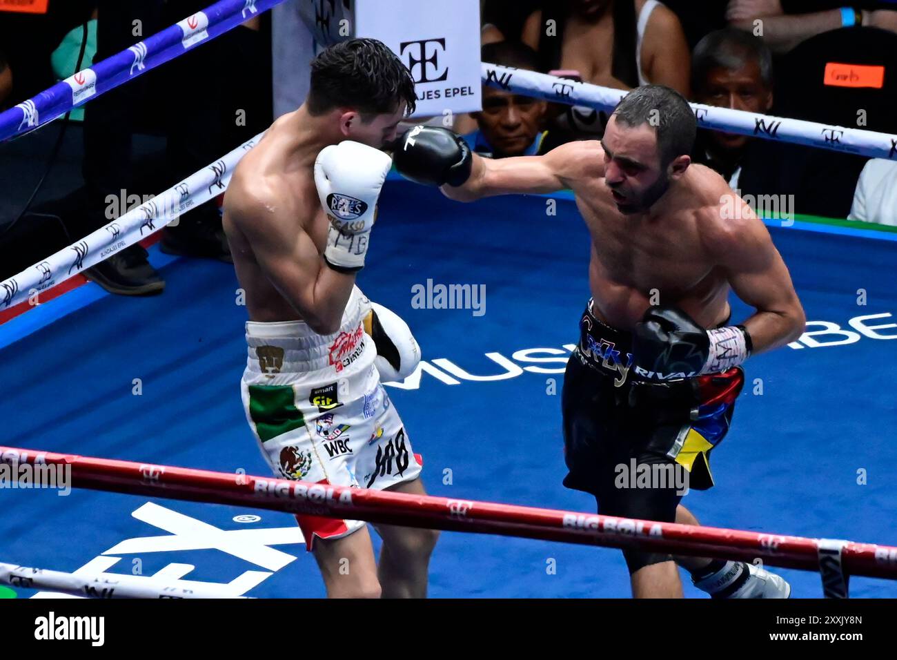 Mexico City, Mexico. 24th Aug, 2024. David Picasso of Mexico fights ...