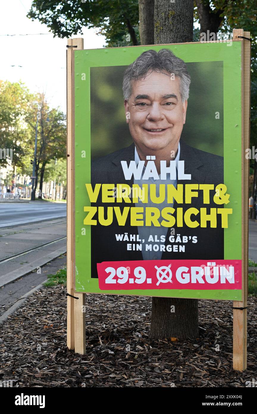 Vienna, Austria. 1st wave of posters by the Green Party for the 2024 ...