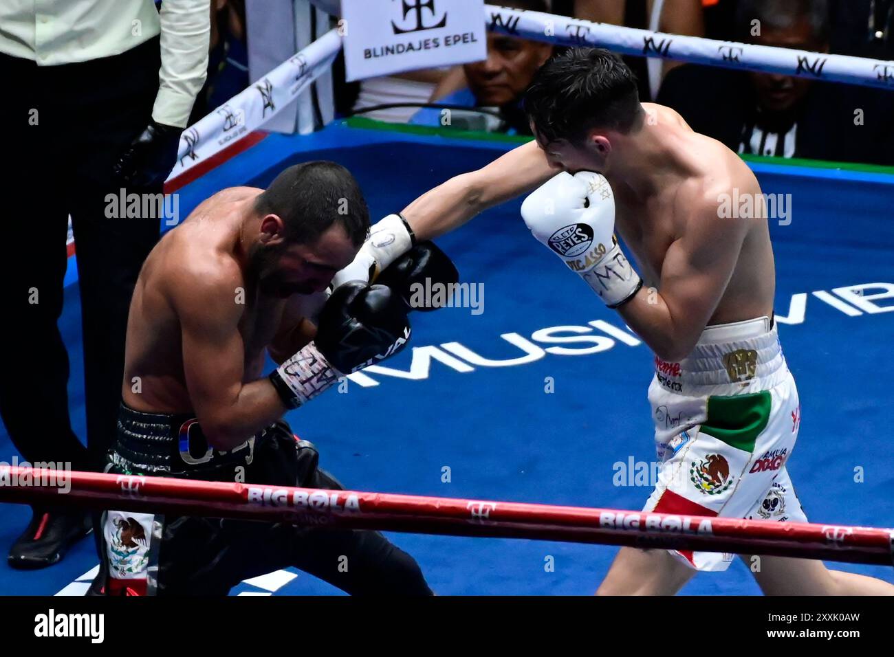 Mexico City, Mexico. 24th Aug, 2024. David Picasso of Mexico fights ...