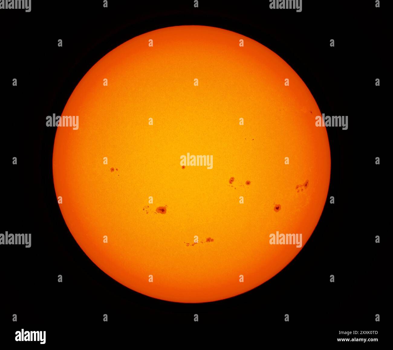 Disk of the sun on 25 August 2024. The solar surface is dotted with ...