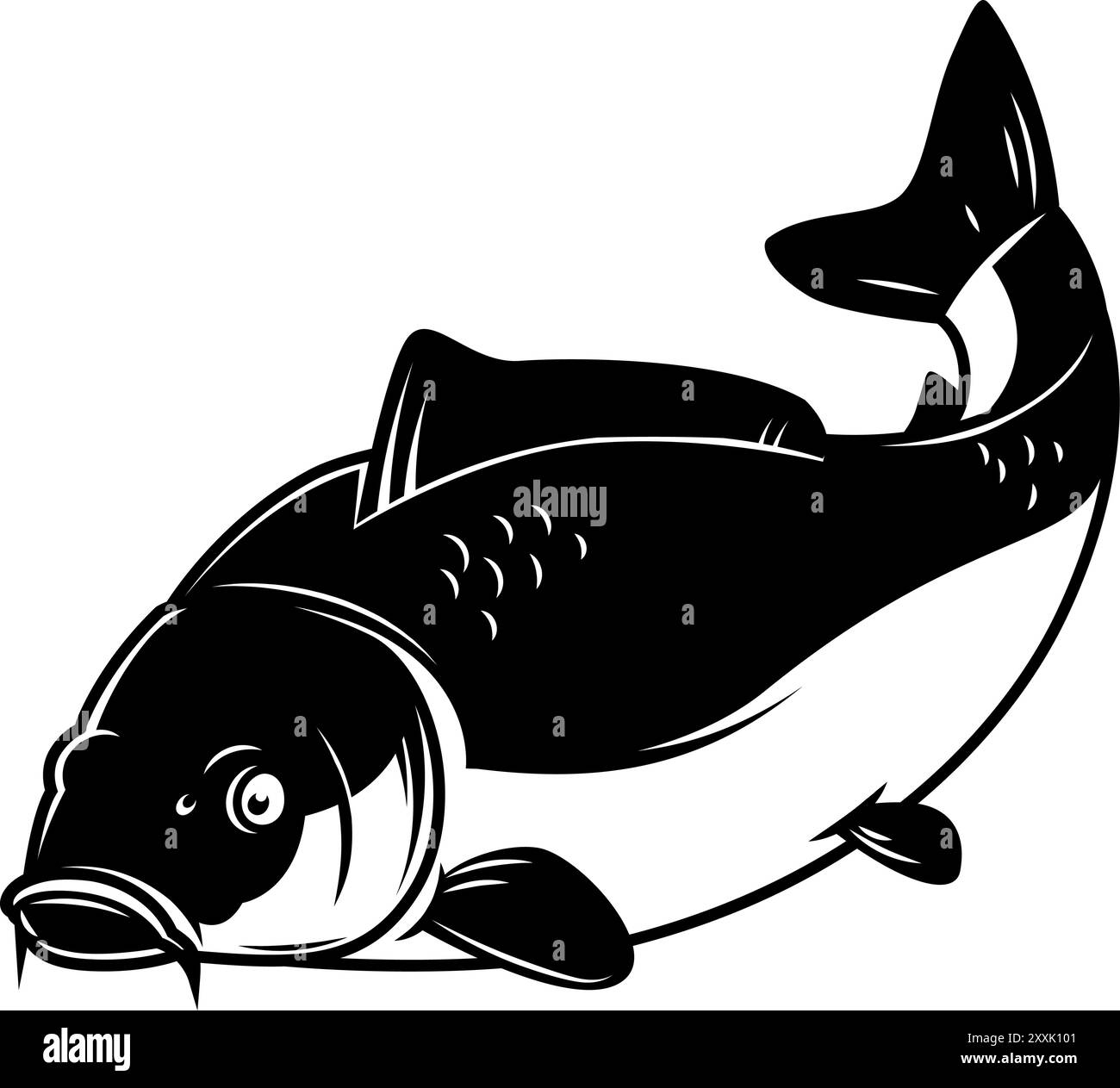 Carp fish isolated on white background. Design element for logo, emblem ...