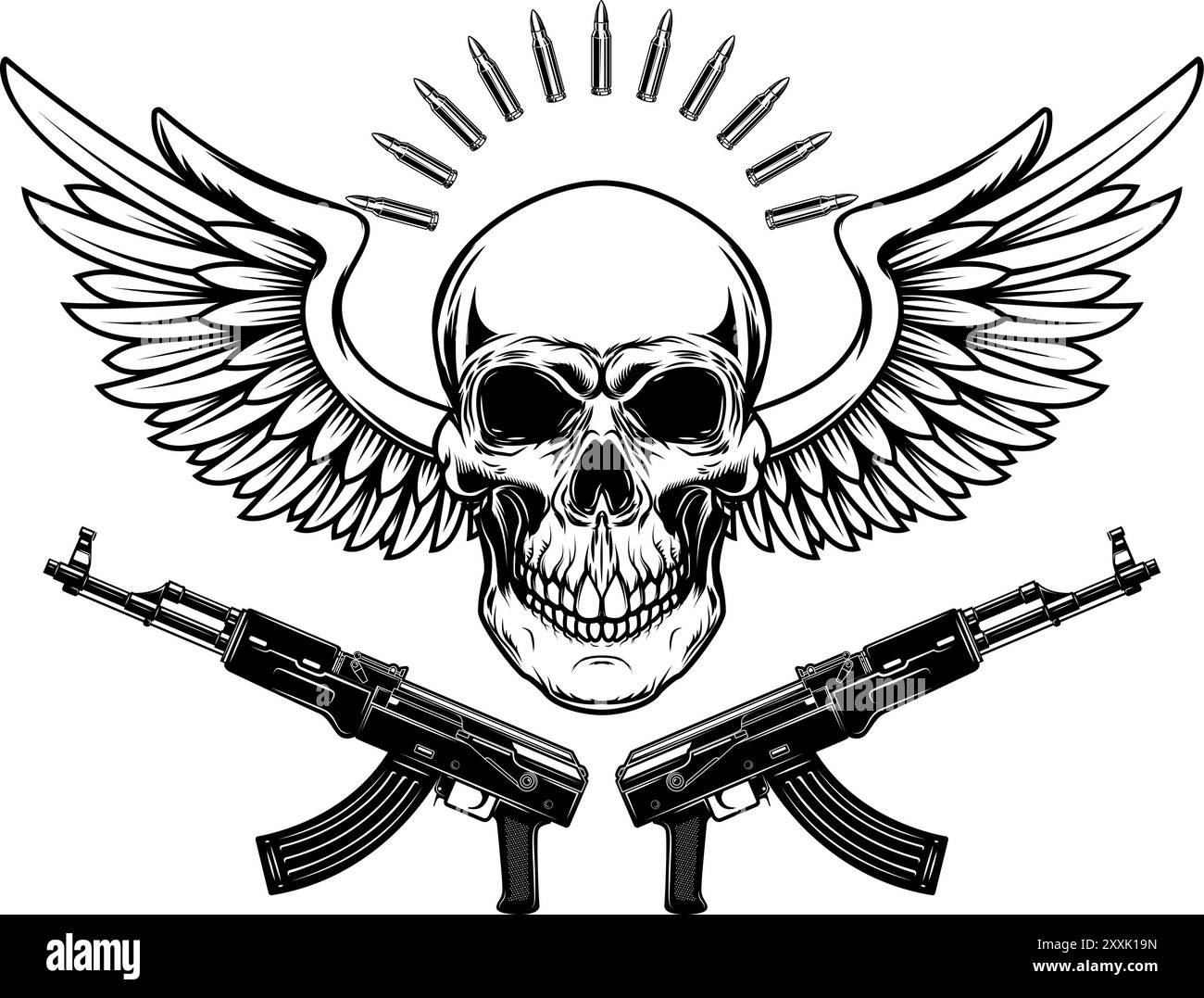 Crossed machine gun Black and White Stock Photos & Images - Alamy