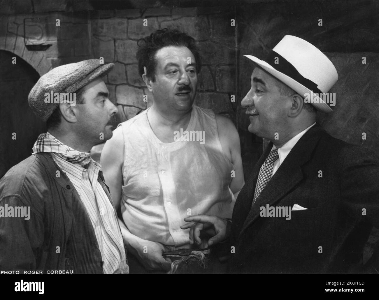 CHARLES BLAVETTE, RAIMU and FERNAND CHARPIN in a scene from LA FEMME DU ...