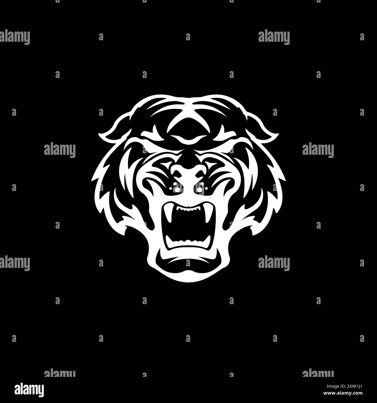 Angry tiger logo Black and White Stock Photos & Images - Alamy