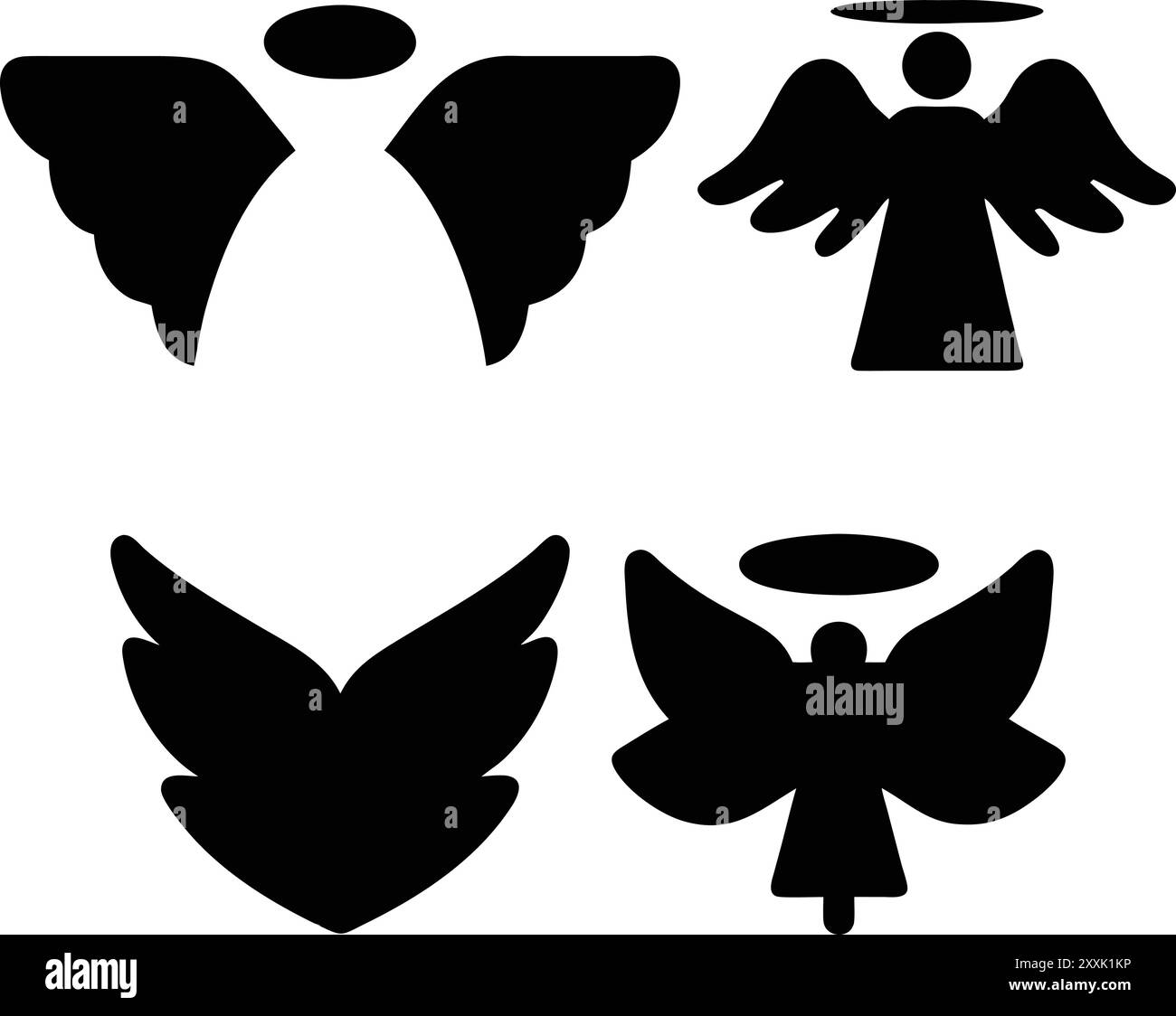 angel wings silhouette Stock Vector Image & Art - Alamy