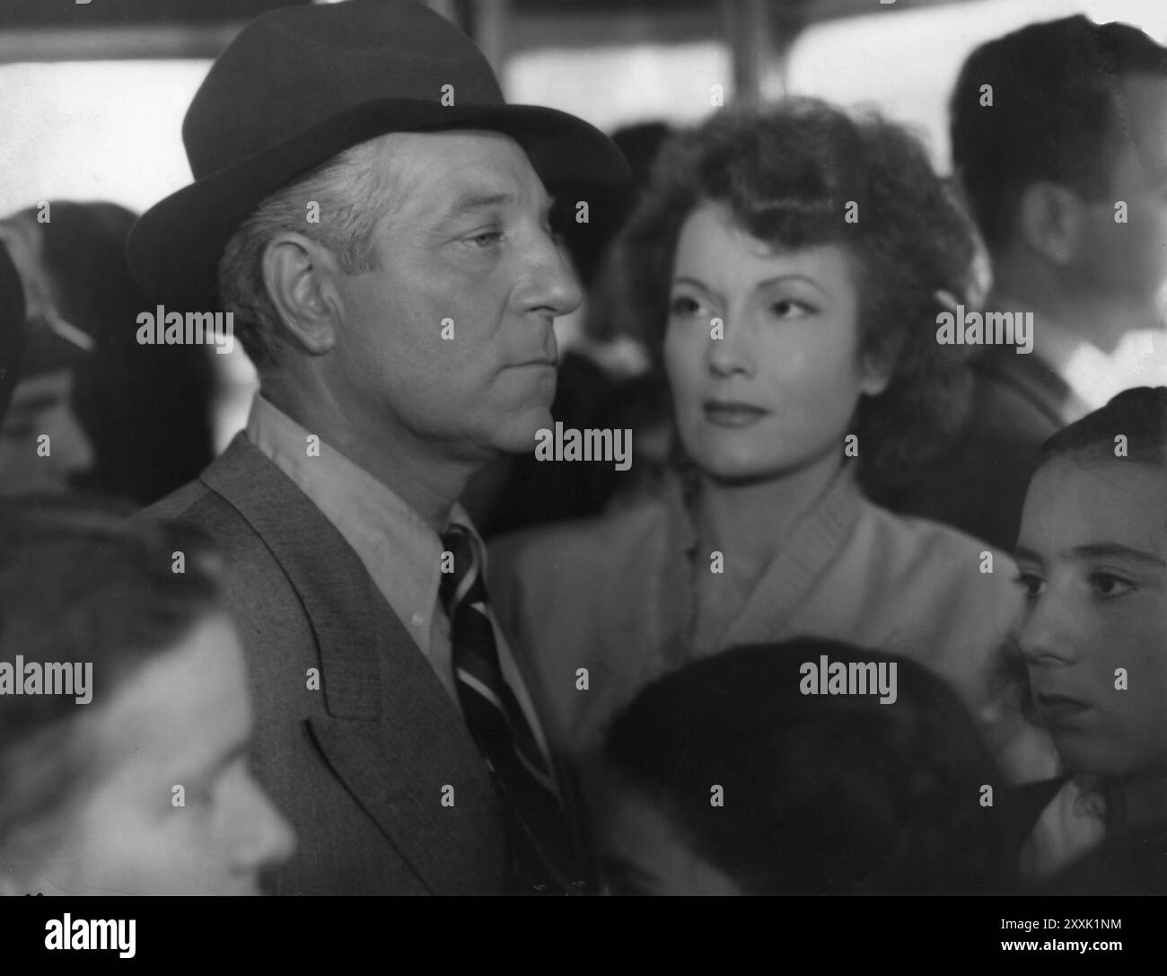 French actor JEAN GABIN, ISA MIRANDA and VERA TALCHI in a scene from LE ...