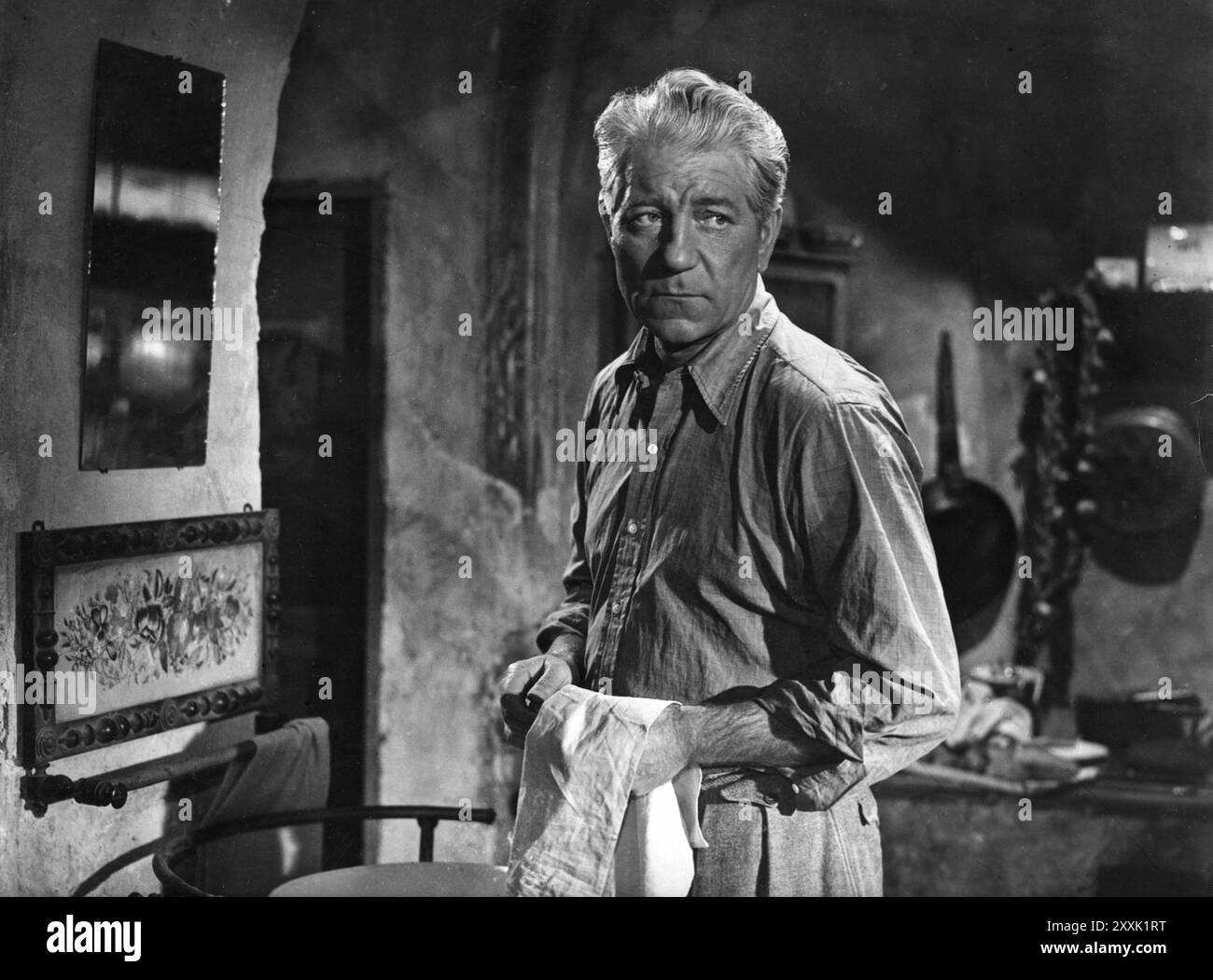 French actor JEAN GABIN in a scene from LE MURA DI MALAPAGA aka Au-dela ...