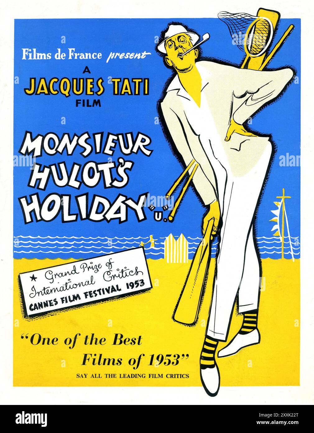 Artwork of JACQUES TATI from the British synopsis sheet for MONSIEUR ...