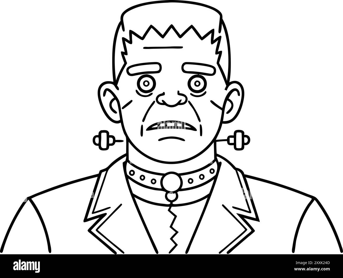 halloween Frankenstein icon. editable stroke outline icons set. vector ...