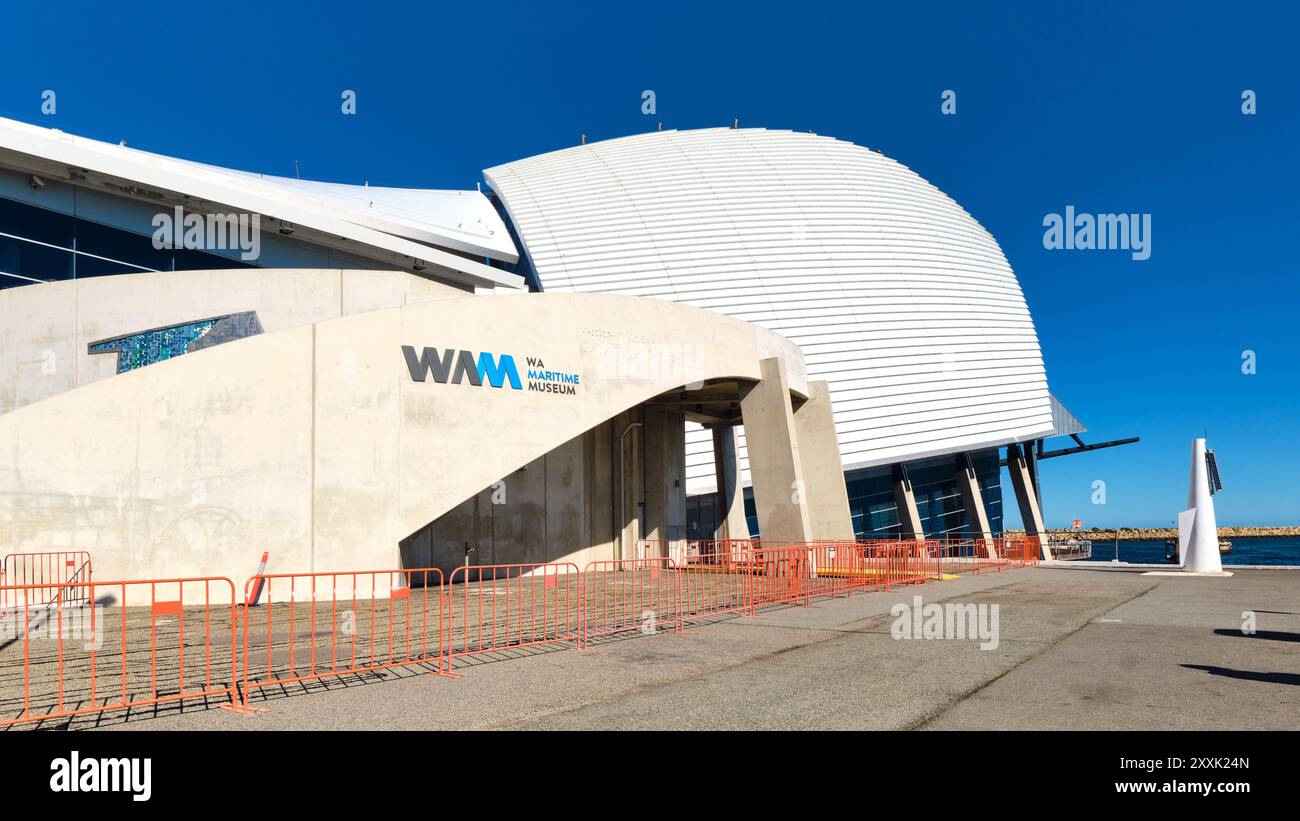 The exterior of the WA Maritime Museum, designed in a maritime form, at ...