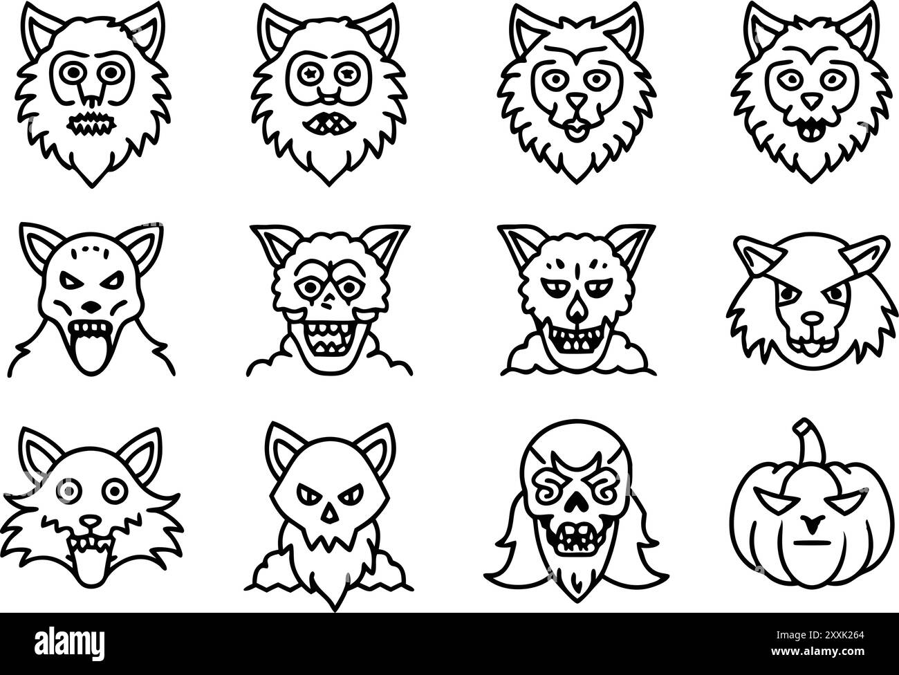 Evil zombie line icon Stock Vector Images - Alamy