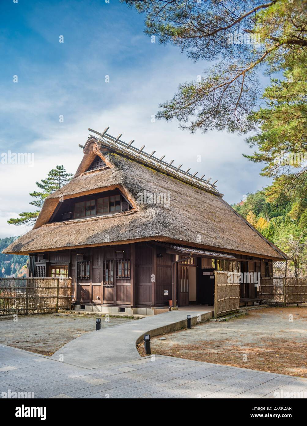 Traditional Japanese house with thatched roof at Oishi petit pension ...