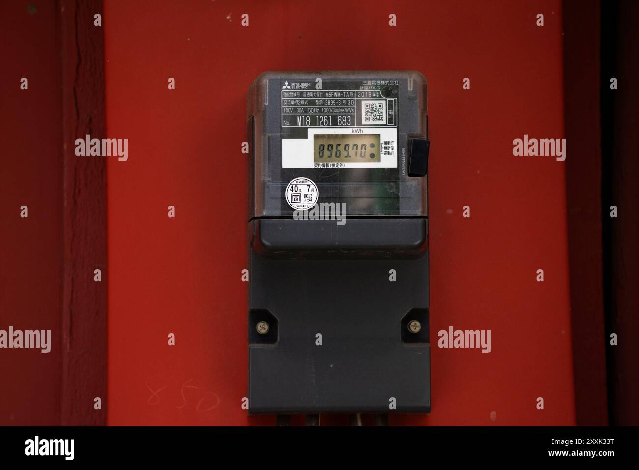 Electricity measuring device meter old design on wall of Life lifestyle ...