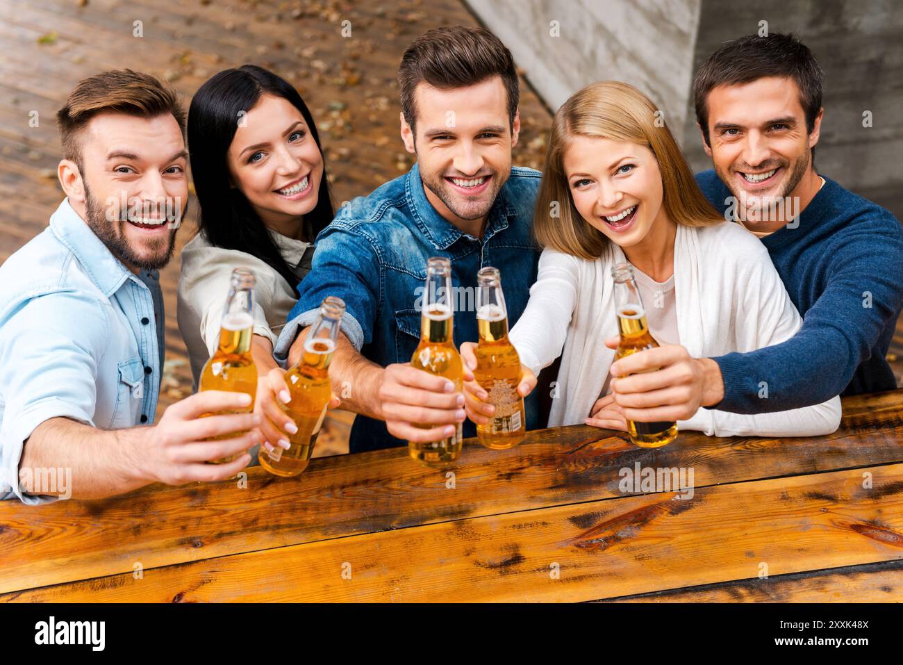 Party on! Top view of group of happy young people bonding to each other ...