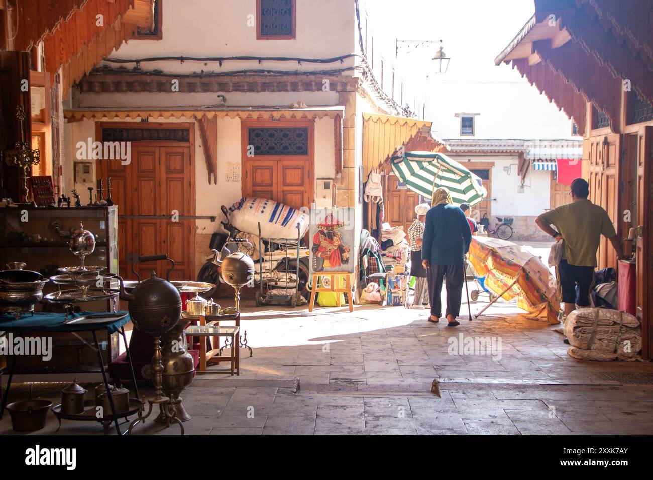 At Rabat Morocco, On 04, august, 2024, street scene in the lively souk ...
