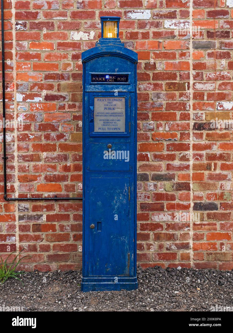A blue police box, UK which are no longer used Stock Photo - Alamy