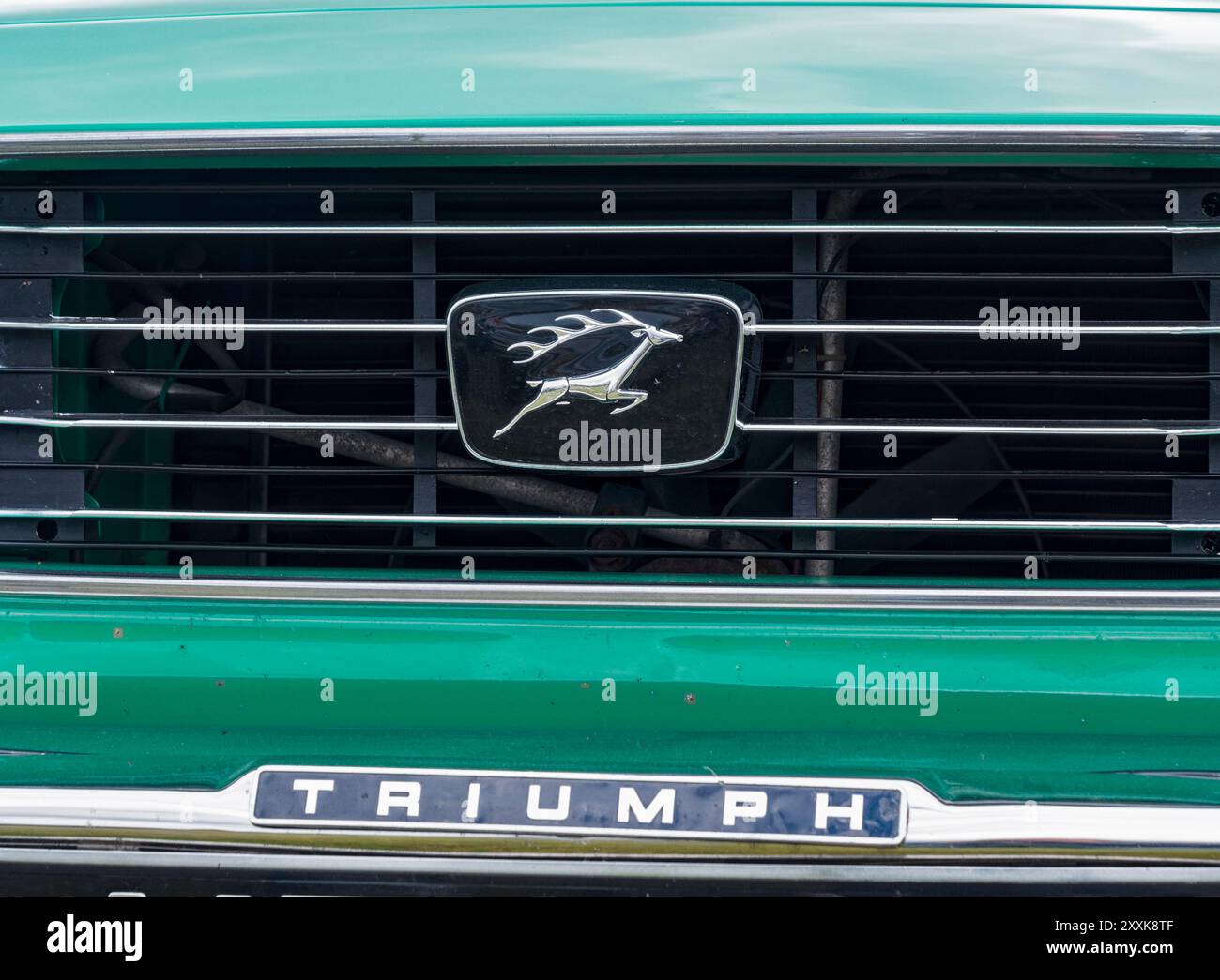 Badge and grill of the Triumph Stag sports tourer sold between 1970 and ...