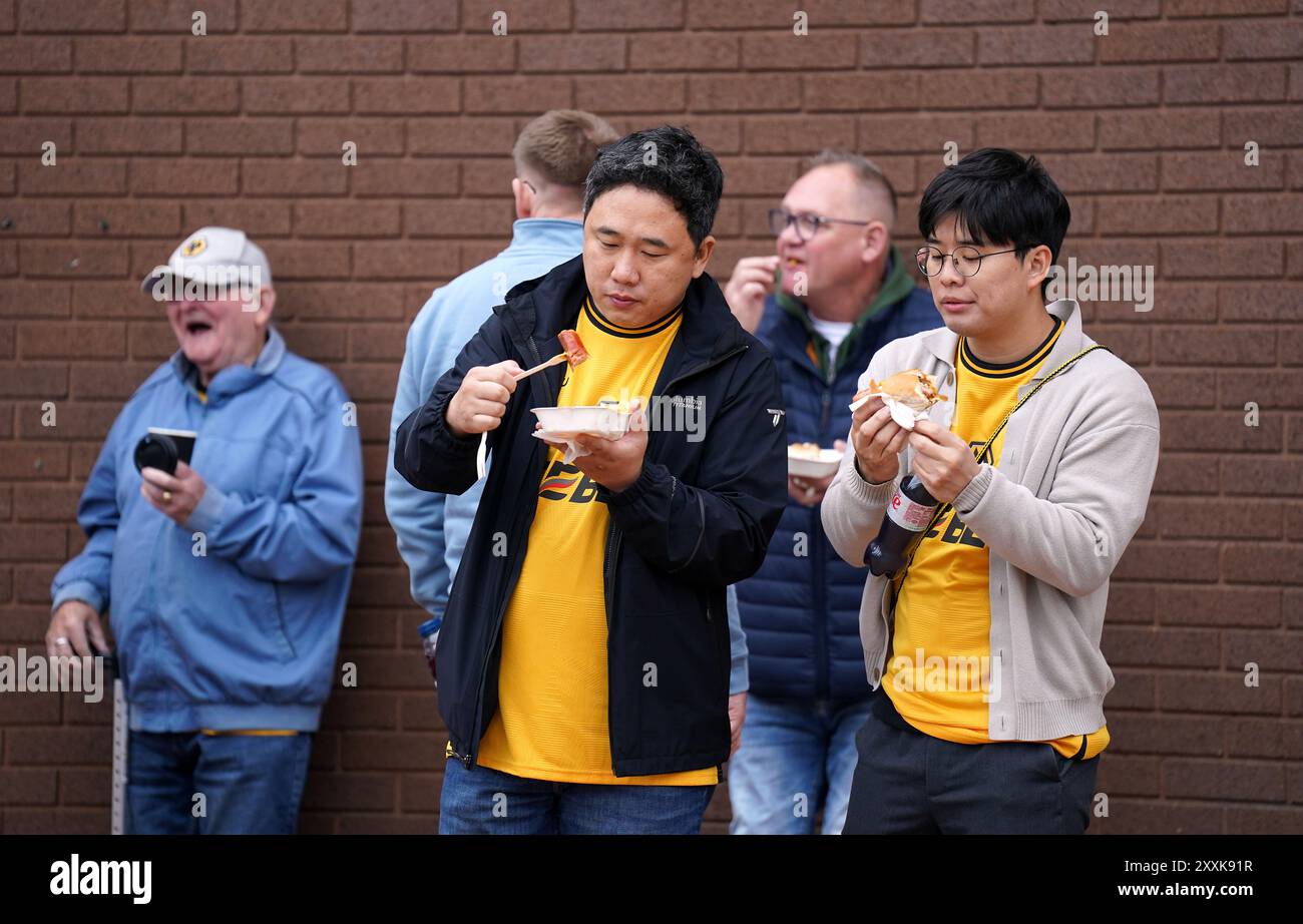 Wolverhampton Wanderers fans ahead of the Premier League match at ...