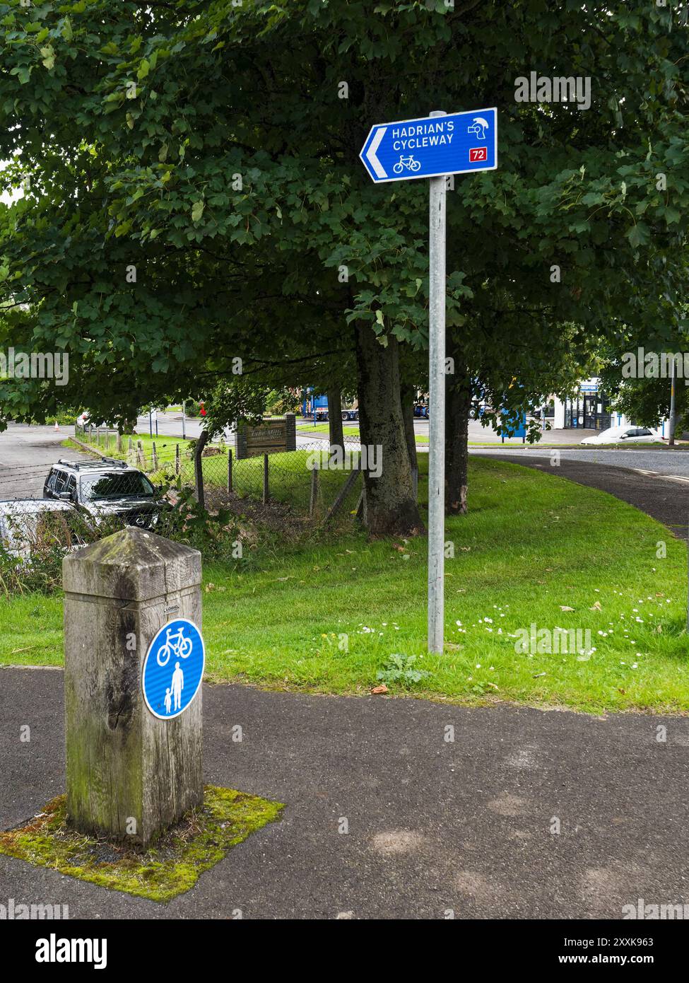 Hadrian's Cycleway sign marking the route also known as National Cylce ...