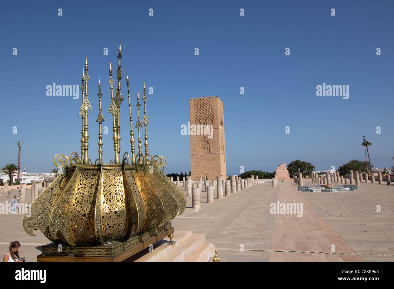 At Rabat Morocco, On 04, august, 2024, Hassan tower , the minaret of an ...