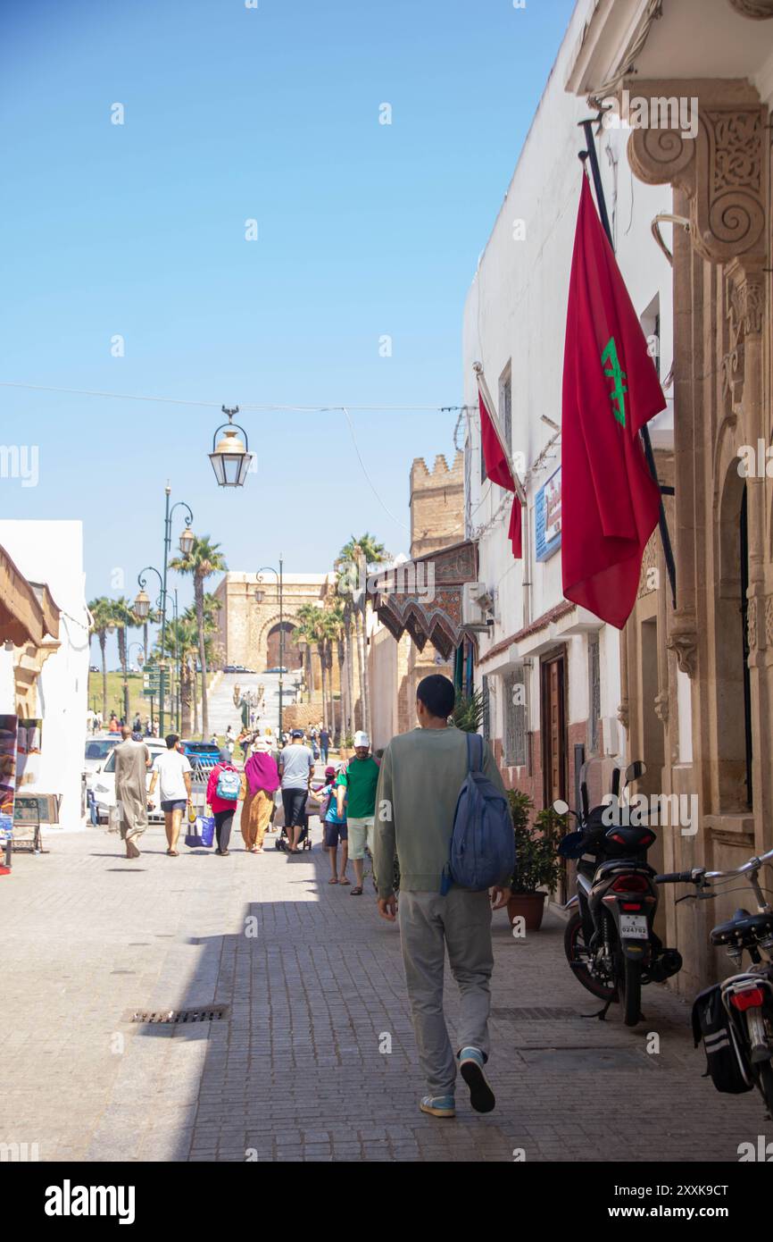 At Rabat Morocco, On 04, august, 2024, typical street scene in the ...